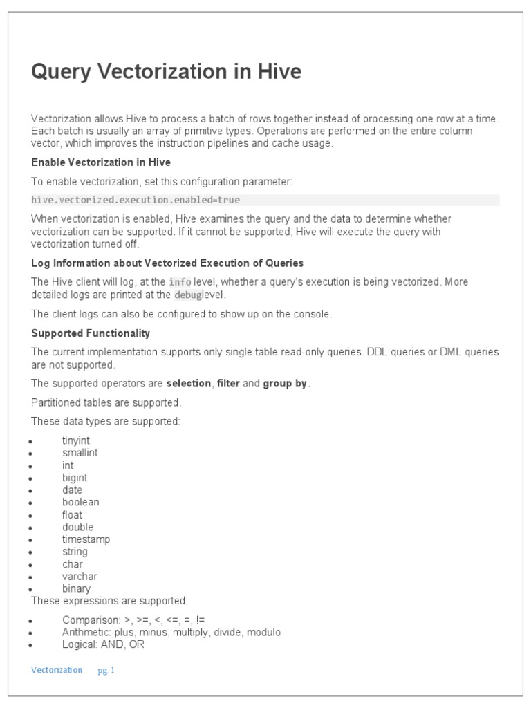 Enable Vectorization in Hive | PDF | Central Processing Unit | Data