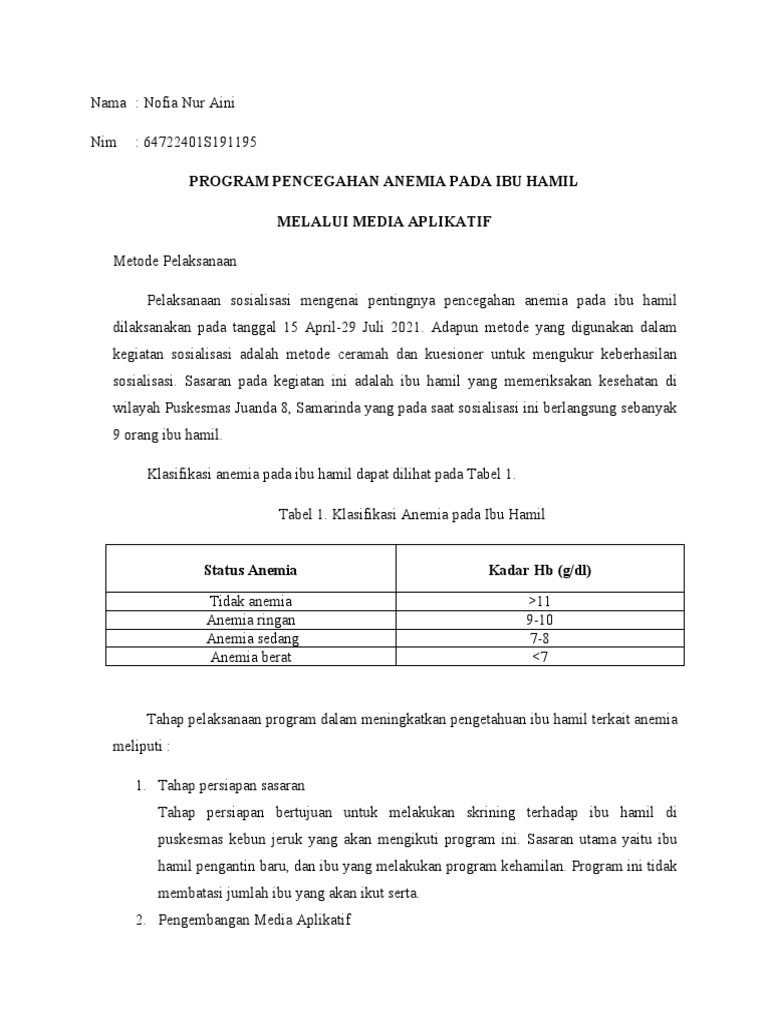 Program Anemia | PDF | Pengembangan Diri | Kesehatan Holistik