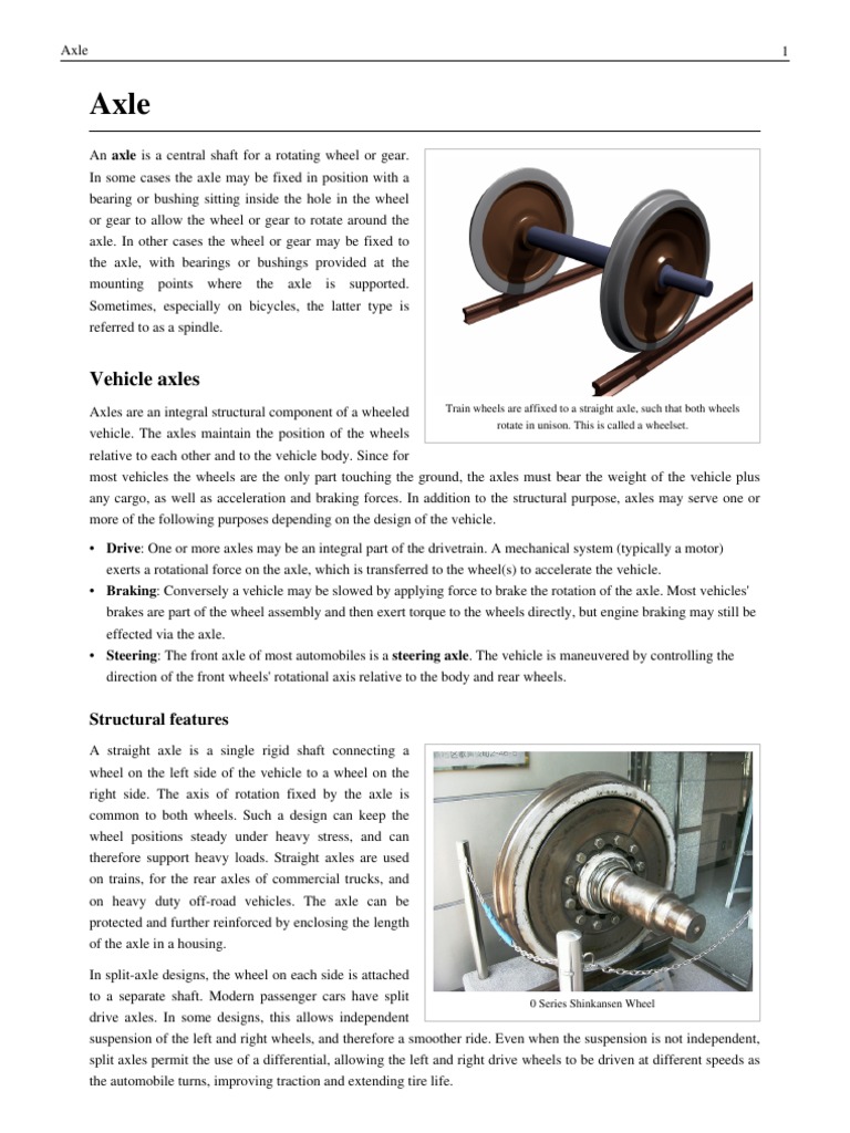 Vehicle Axles: Structural Features | PDF | Axle | Land Vehicles