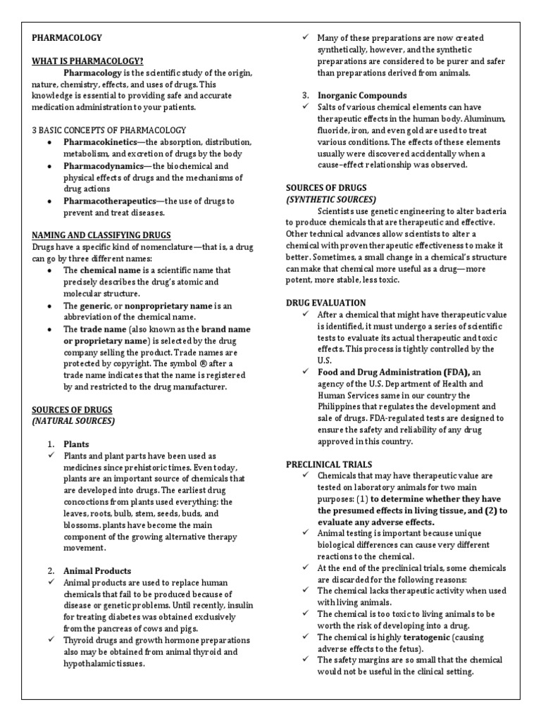 PHARMACOLOGY Handout 8 18 21 | PDF | Clinical Trial | Pharmacology