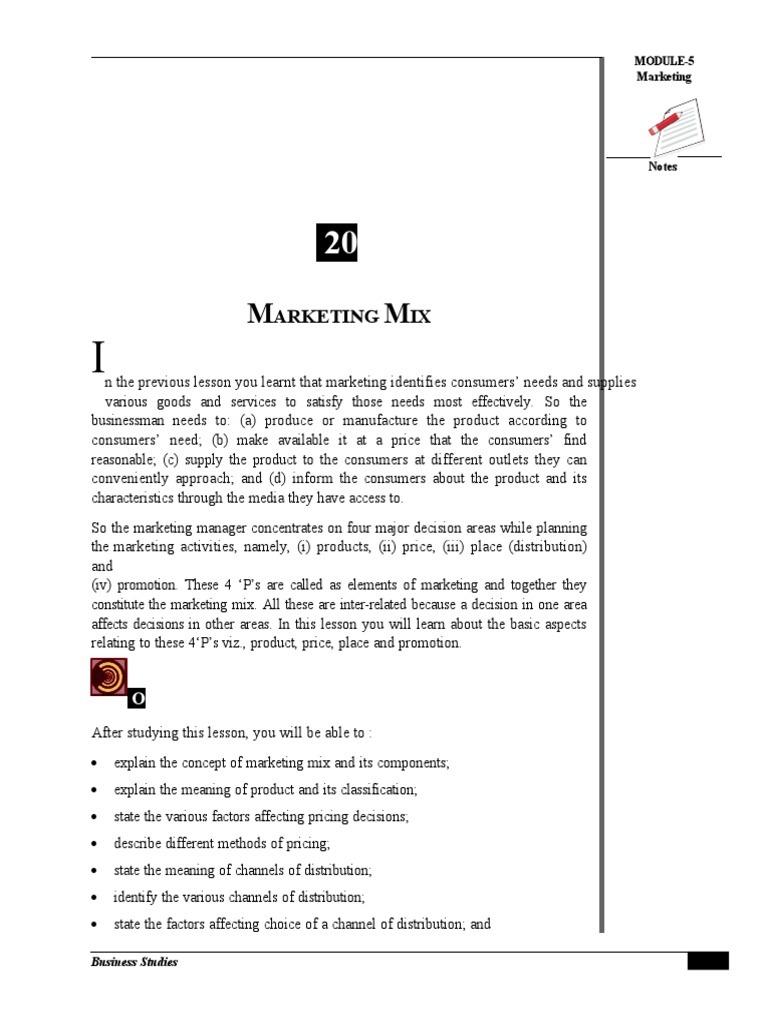 Marketing Mix | PDF | Marketing | Pricing