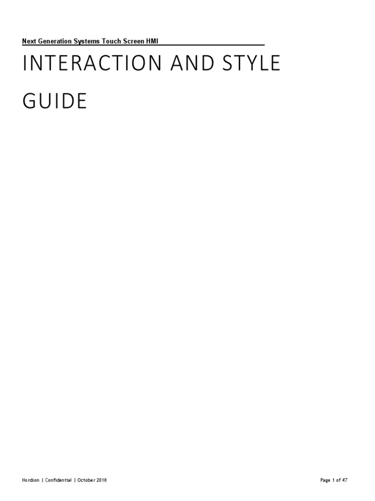 Interaction and Style Guide: Next Generation Systems Touch Screen HMI | PDF | Icon (Computing ...