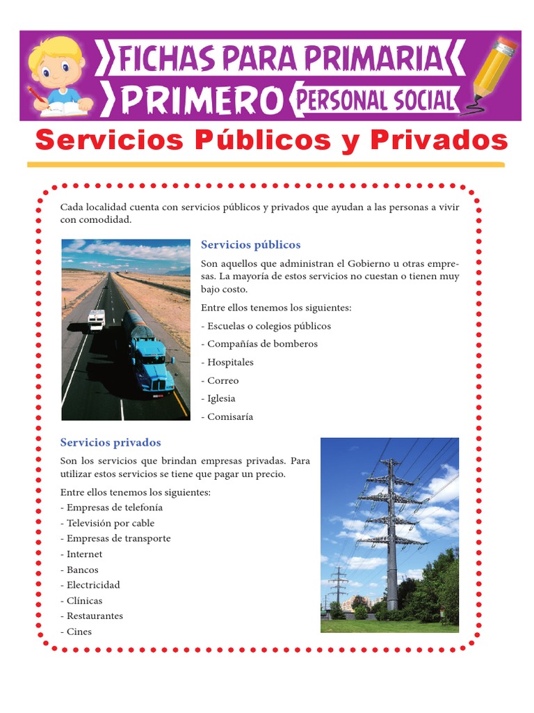 Servicios Publicos y Privados para Primer Grado de Primara 2 | PDF ...