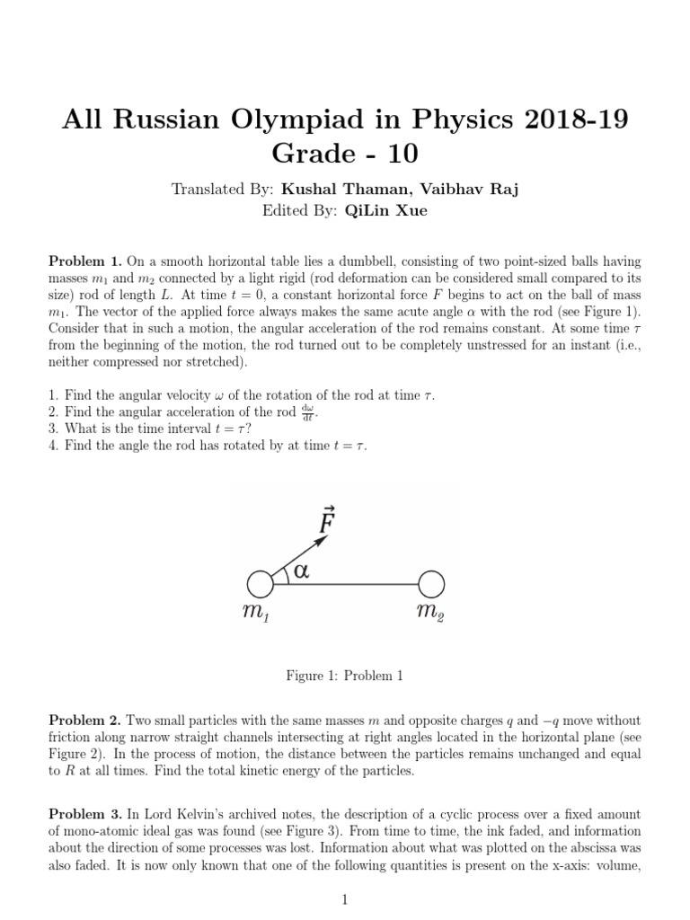 RuPhO 2019 | PDF | Force | Triangle