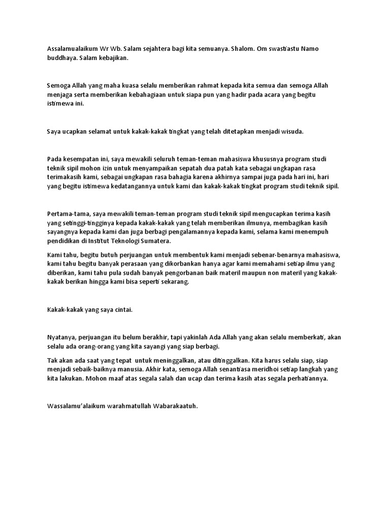 Teks Orasi Wisudawan | PDF