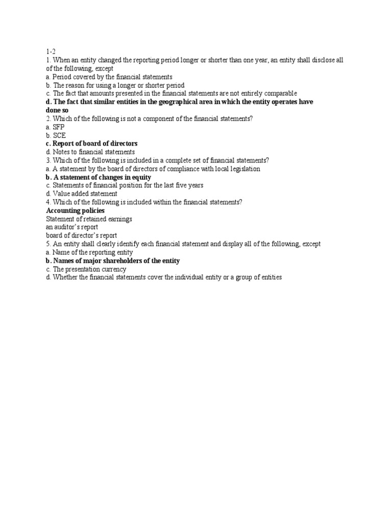 Financial Statements Disclosure Guidelines | PDF
