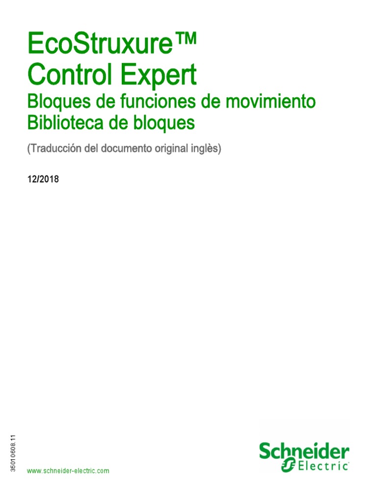 Ecostruxure™ Control Expert: Bloques de Funciones de Movimiento ...