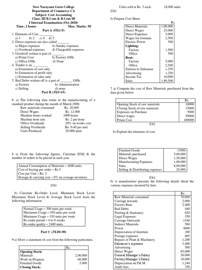 Cost Accounting 3 | PDF | Expense | Economies
