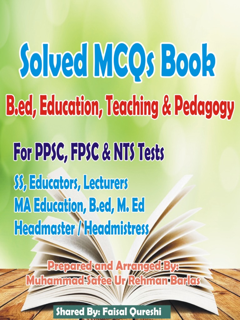 B.Ed. Entrance Exam MCQs Guide | PDF | Observation | Educational ...