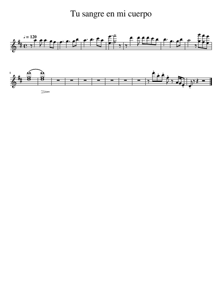 Tu Sangre en Mi Cuerpo - D - Violín + Tpt2 Incompleto | PDF