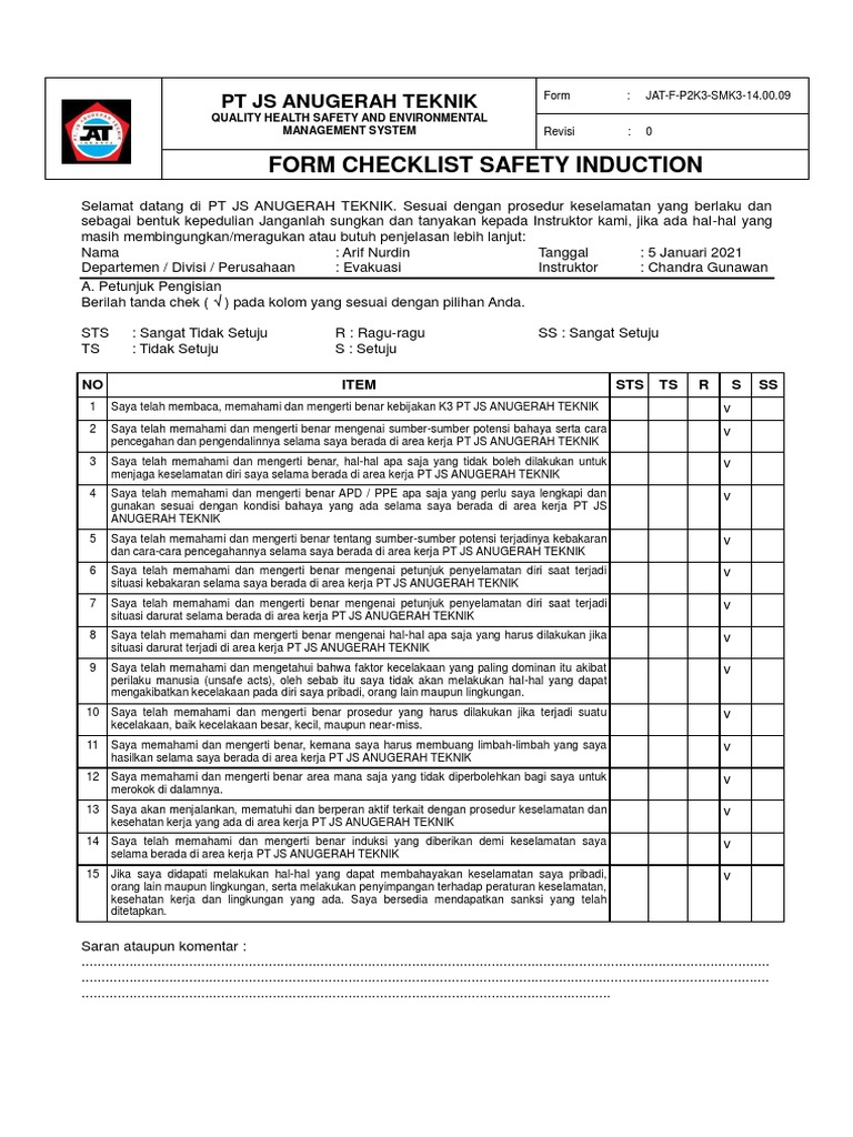 1b Induksi K3 Safety Induction-Min | PDF