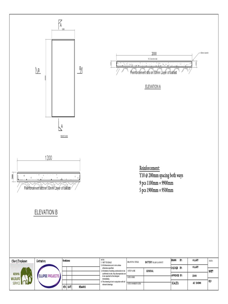 Section H Battery Slab Details | PDF | Civil Engineering | Economic Sectors