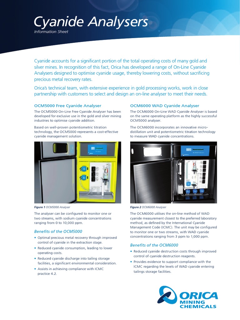 OCM6000 WAD Cyanide Analyser Overview | PDF | Mining | Cyanide