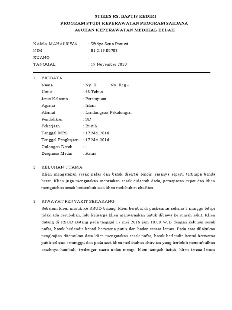 Widya Setia Pratiwi-ASKEP PERNAFASAN (ASMA) | PDF
