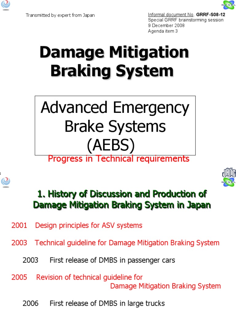 Advanced Emergency Brake Systems Aebs | PDF | Traffic Collision | Brake