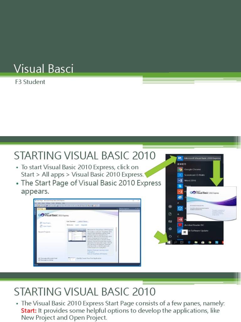 Visual Basci: F3 Student | Download Free PDF | Window (Computing ...