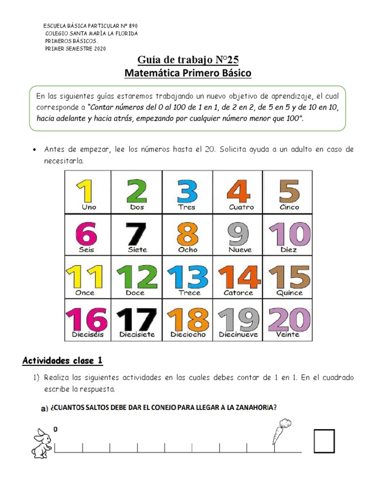Actividades de conteo para primer grado | PDF | Métodos y materiales de ...