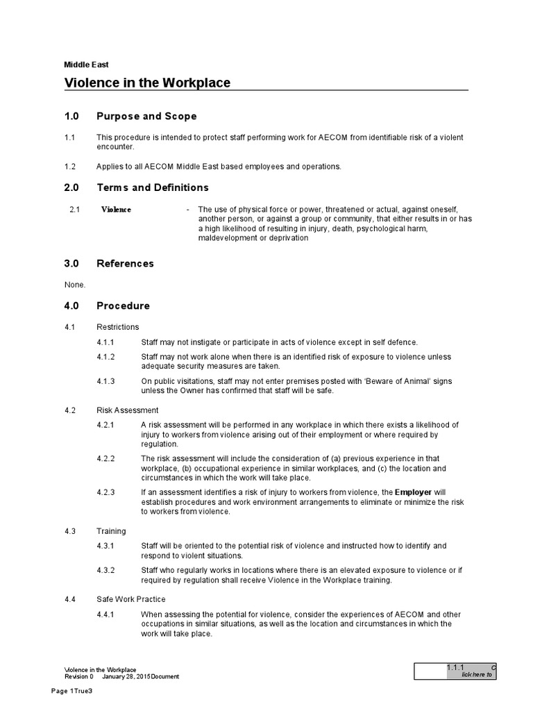 Workplace Violence Prevention Guide | PDF | Violence | Risk