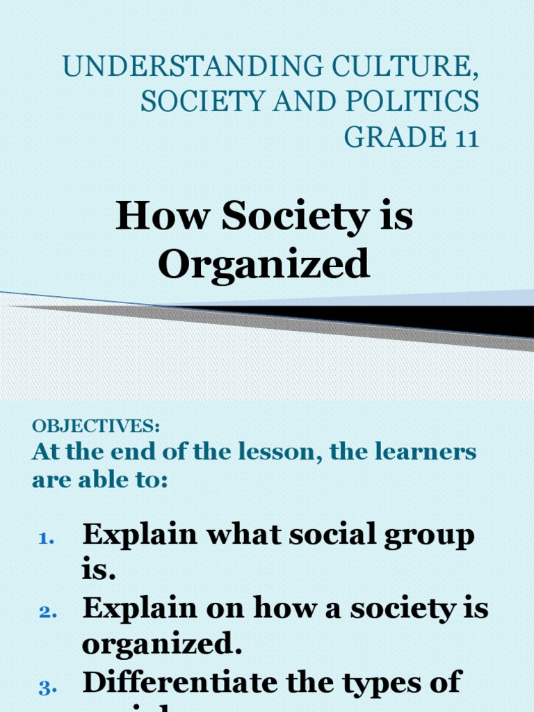Understanding Culture, Society and Politics Grade 11: How Society Is ...