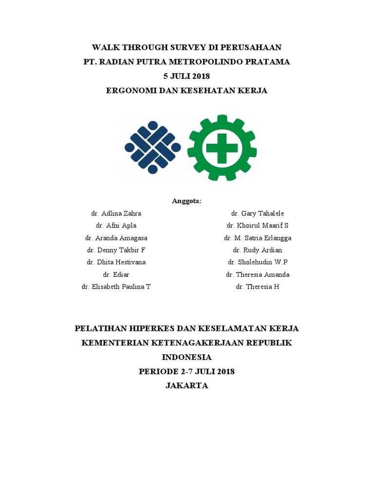 Survei Ergonomi di PT Radian Putra | PDF | Sains & Matematika