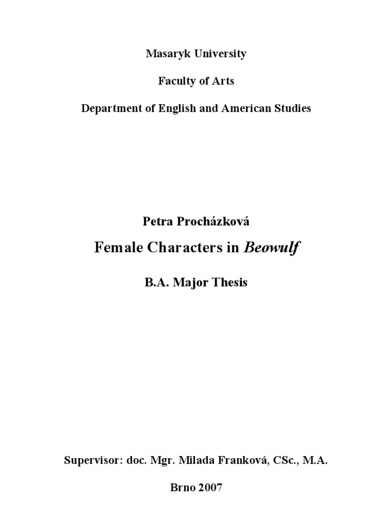 Female Characters in Beowulf | PDF | Beowulf | English Heroic Legends