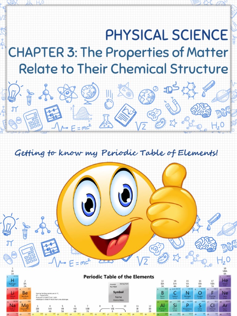 Chapter 3 - The Properties of Matter Relate To Their Chemical Structure ...
