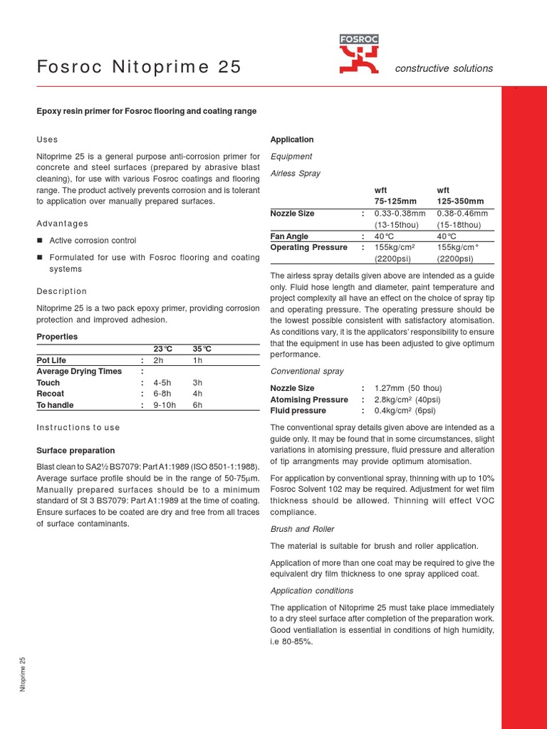 Fosroc Nitoprime 25: Constructive Solutions | PDF | United Arab ...
