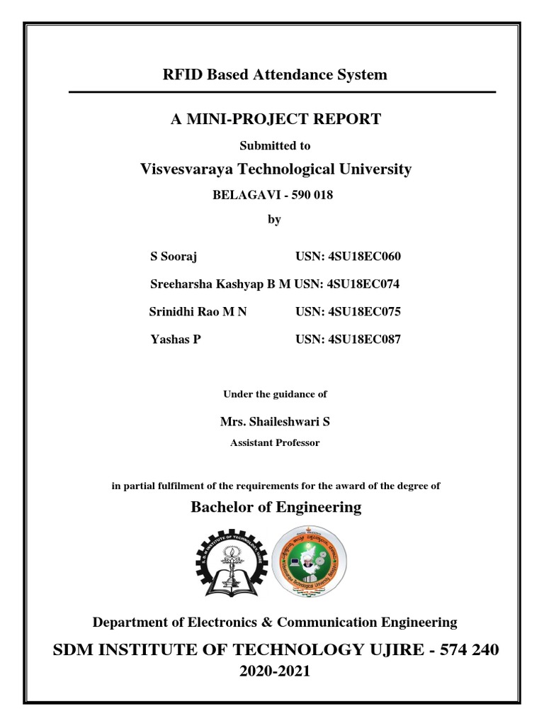 RFID Based Attendance System | Download Free PDF | Radio Frequency ...