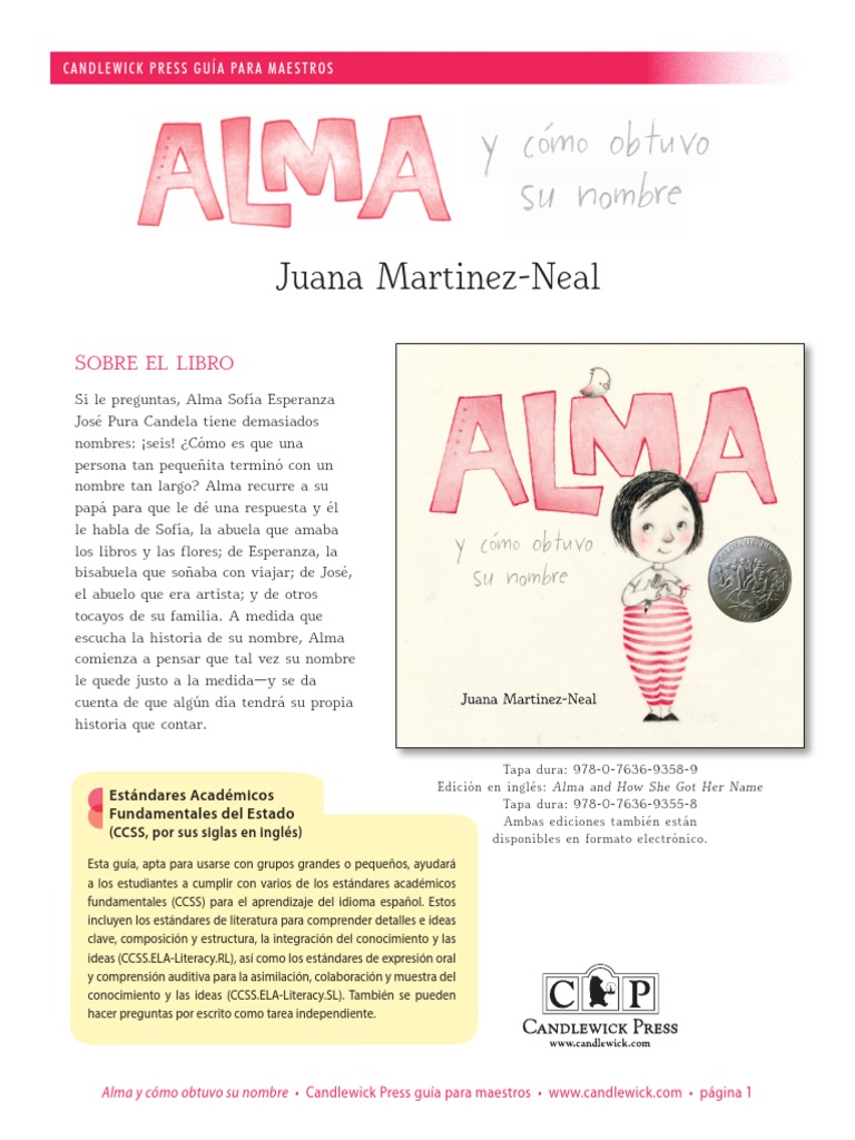 Alma y Cómo Obtuvo Su Nombre Guia para Maestros | PDF