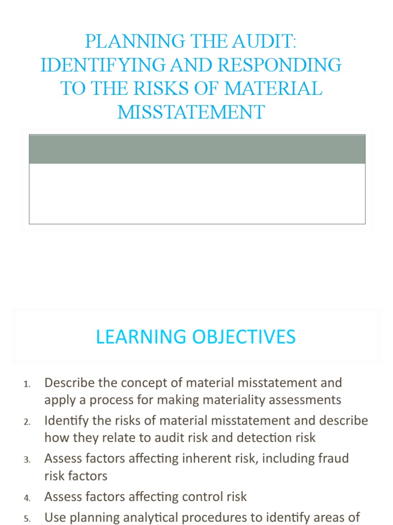 Chapter 4 - Risk Assessment Procedures | PDF | Audit | Risk