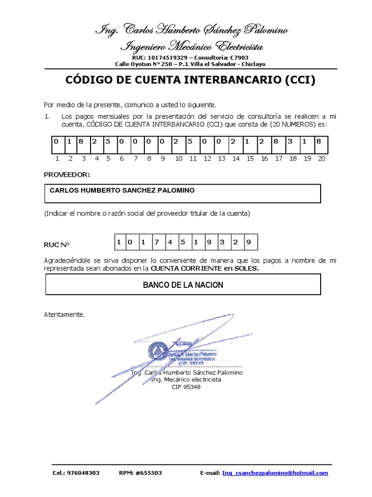 Cuenta Interbancaria | PDF