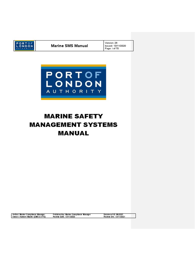 Marine Safety Management System Manual | PDF | Risk Assessment | Risk