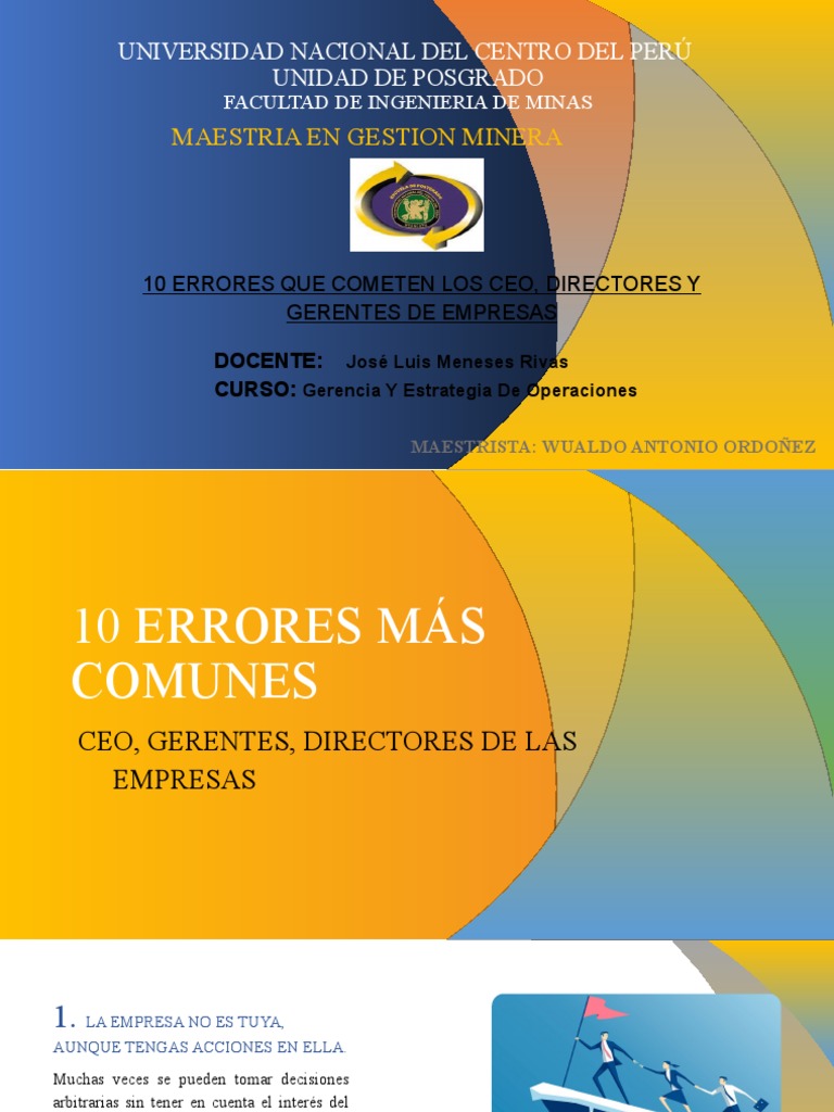 10 Errores Que Comenten Los Ceo | PDF