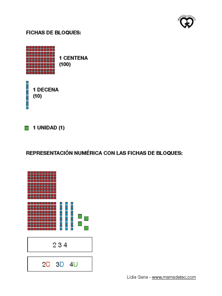 Fichas de Bloques: Centenas y Decenas | PDF