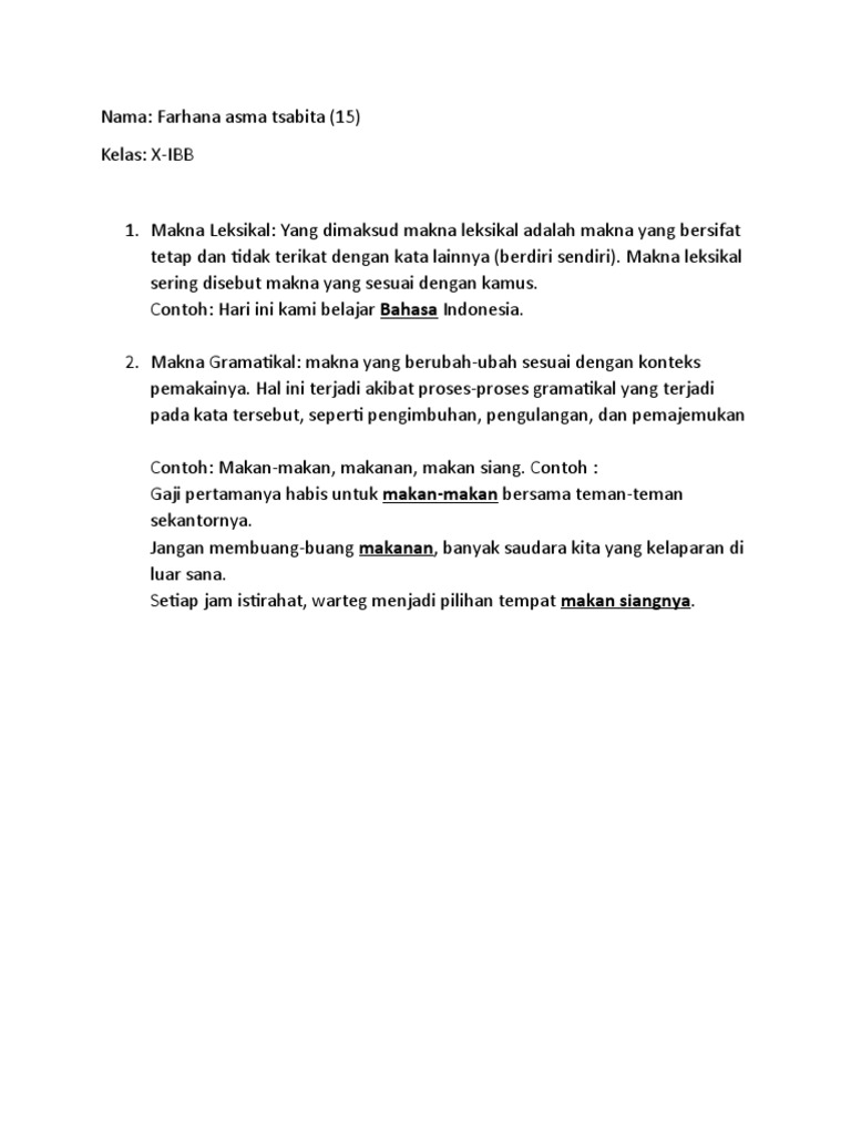 Leksikal Dan Gramatikal | PDF | Seni & Disiplin Bahasa | Kajian Bahasa ...