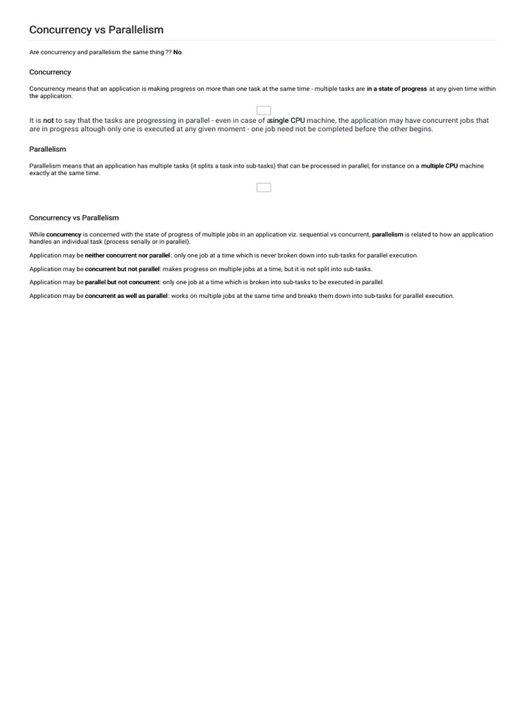 B - Concurrency Vs Parallelism | PDF | Technology & Engineering