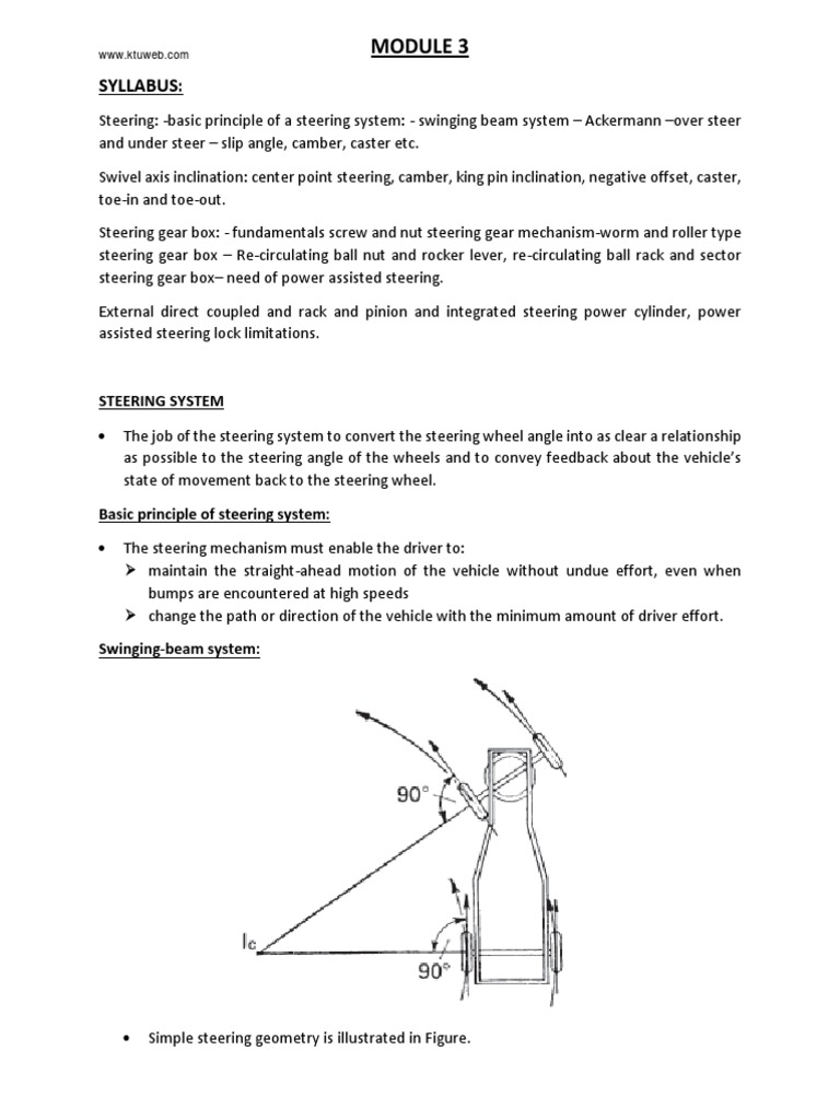 Steering System Components and Principles | PDF | Steering | Gear