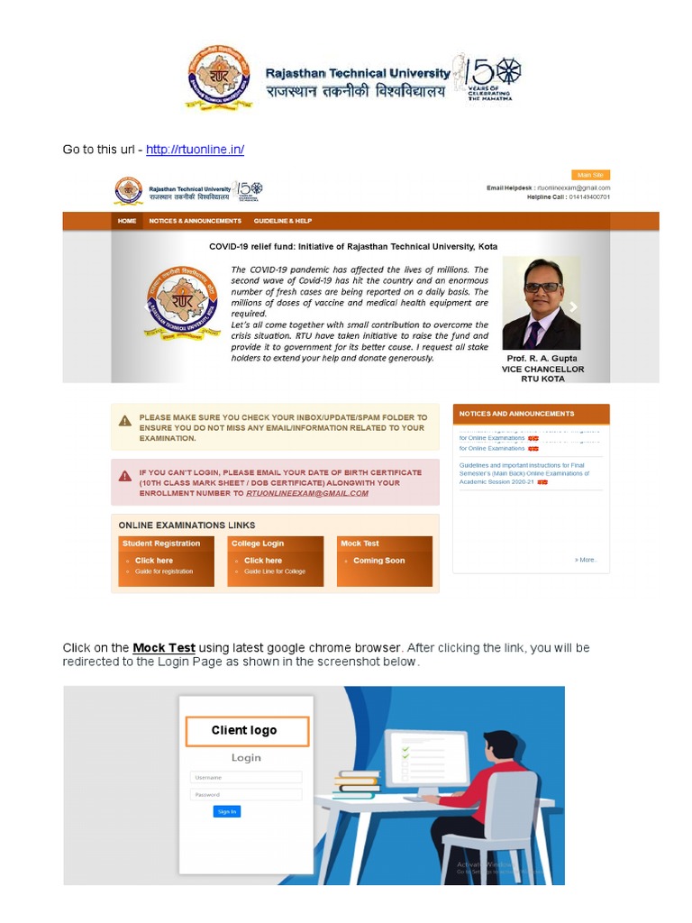 RTU User Manual For Stundent | PDF | Screenshot | Login