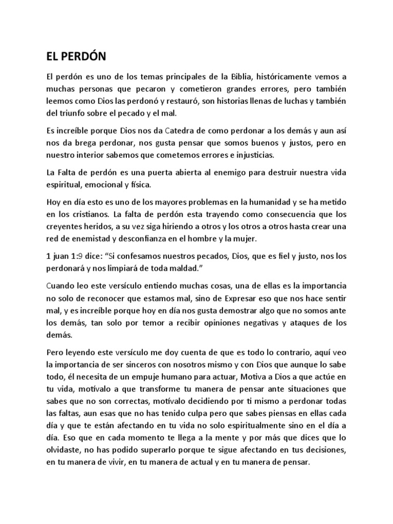 El Perdon | PDF | Pecado | Perdón