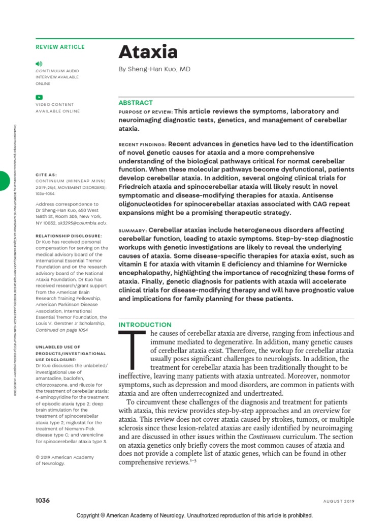 Ataxia 10 | PDF | Cerebellum | Clinical Medicine