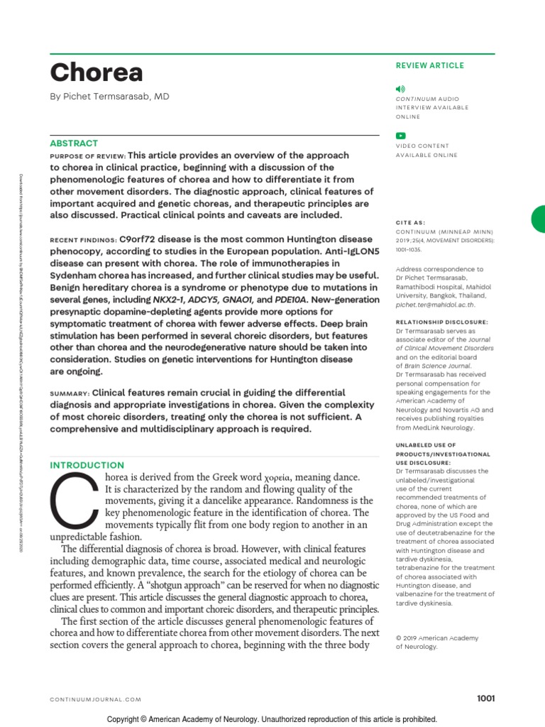 Chorea 9 | PDF | Genetic Disorder | Neuroscience