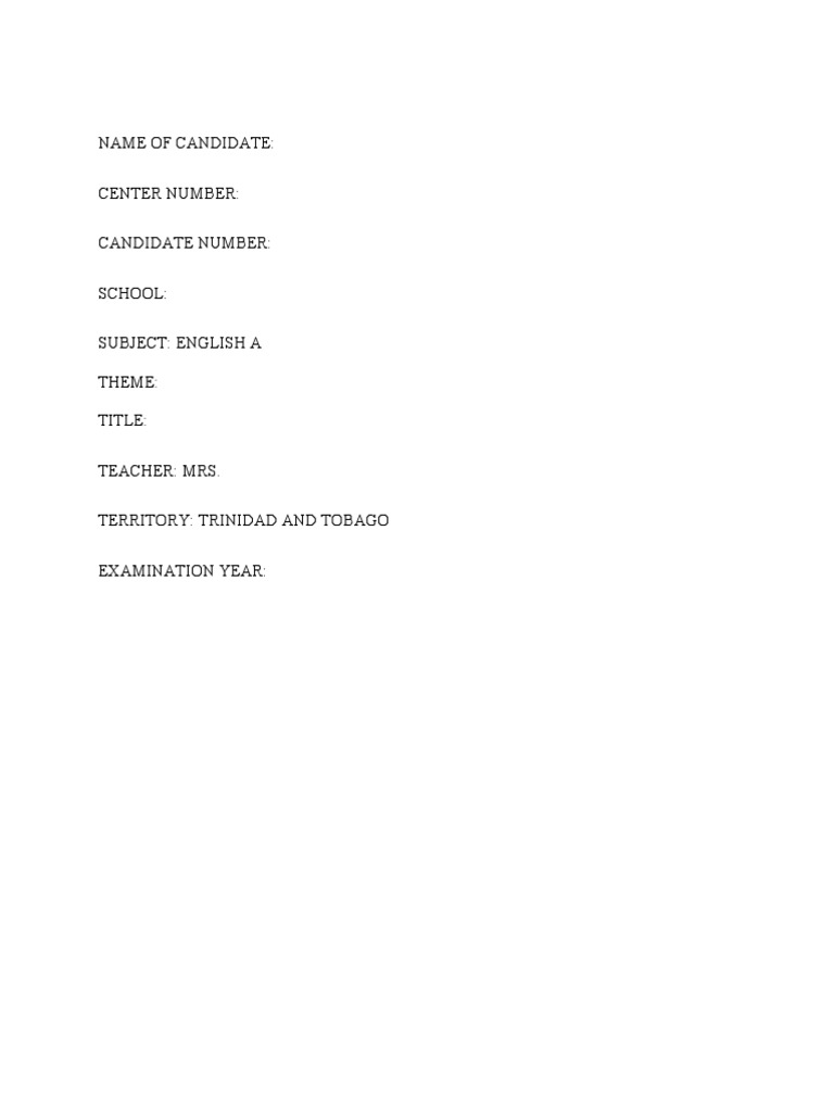 English A Sba Format | PDF