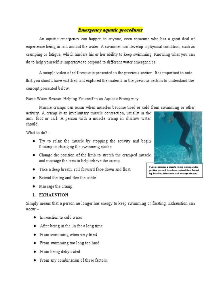 Aquatic Emergency Self-Rescue Techniques | PDF | Recreation