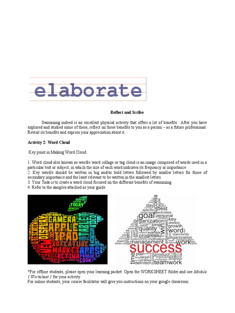 Reflect and Scribe: 1 Worksheet 1 For Your Activity | Download Free PDF ...