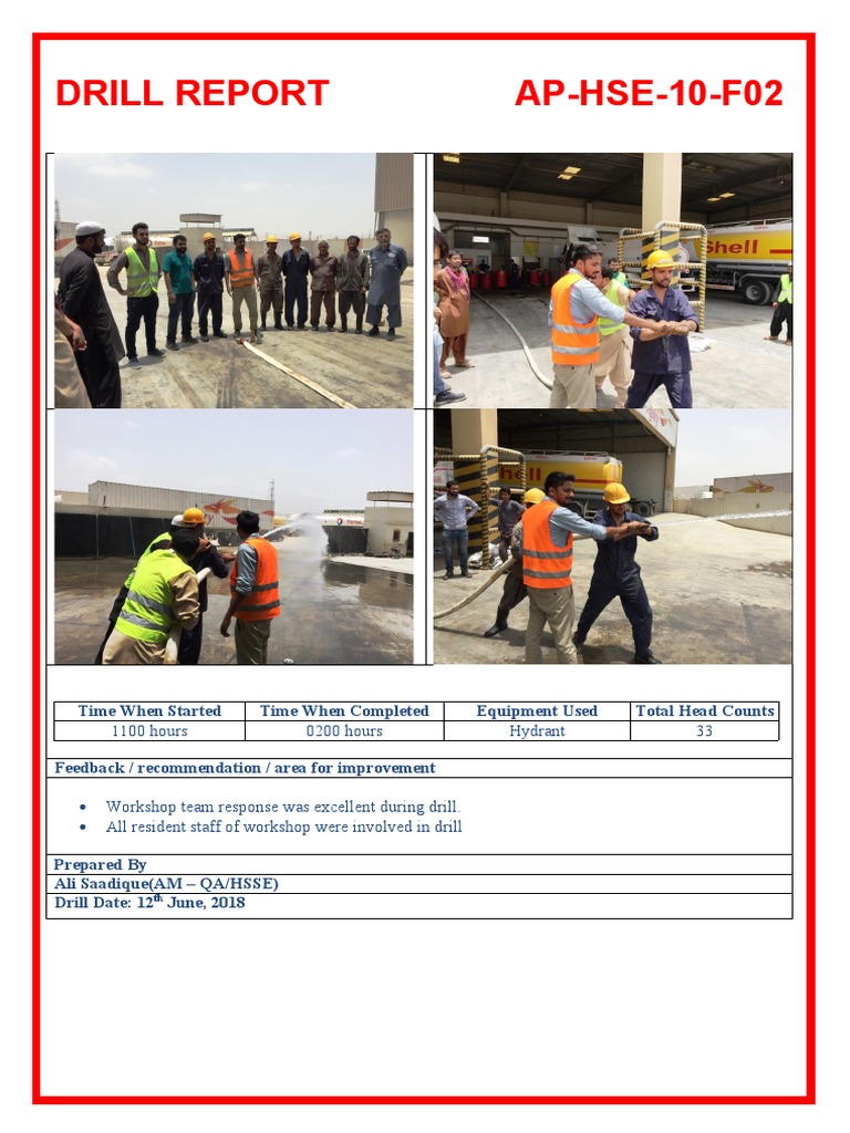 AP-HSE-10-F02 ERP Drill Report | PDF
