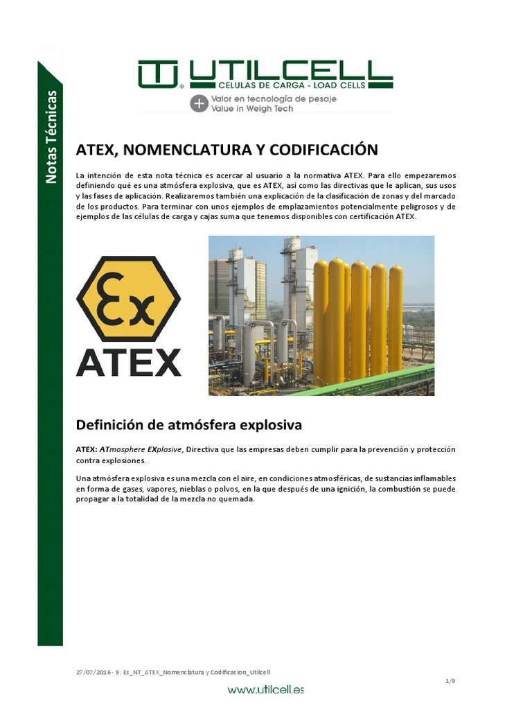 9.-Es NT ATEX Nomenclatura-y-Codificacion Utilcell | PDF | Atmósfera de tierra | Atmósfera