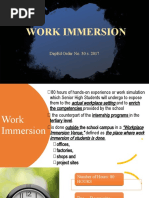 Work Immersion Orientation | PDF | Employment | Personal Protective ...