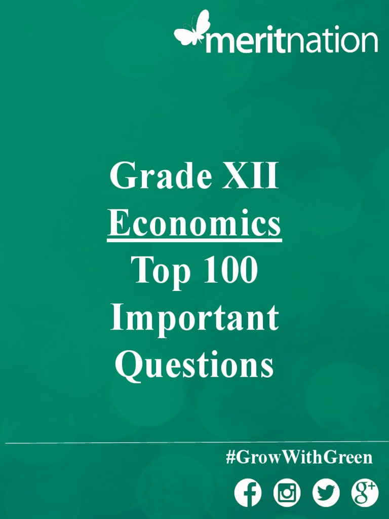 Economics 100 Important Questions | Download Free PDF | Banks | Economics
