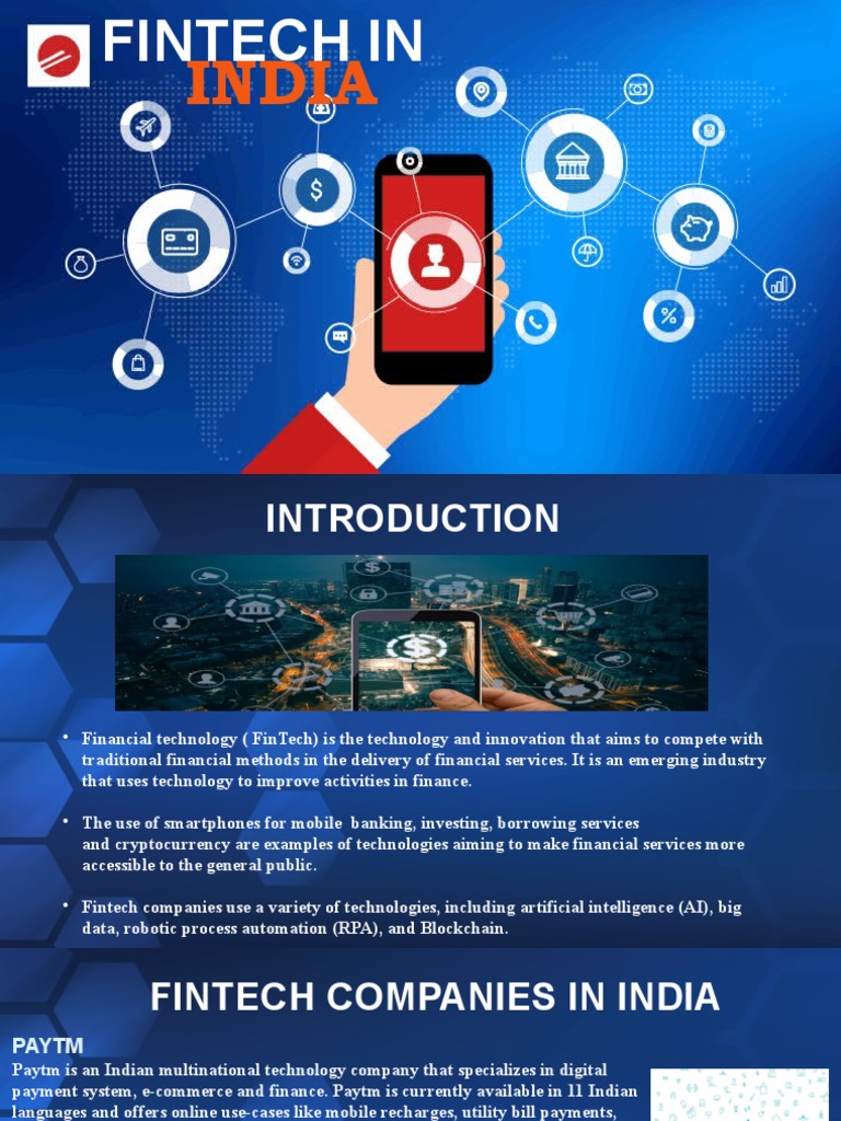 Overview of Fintech in India | PDF | Financial Technology | Finance ...