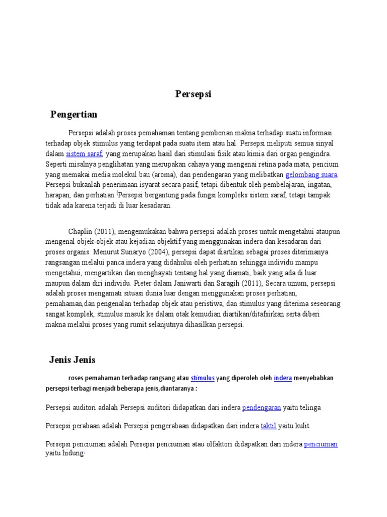 Pendahuluan Persepsi | PDF